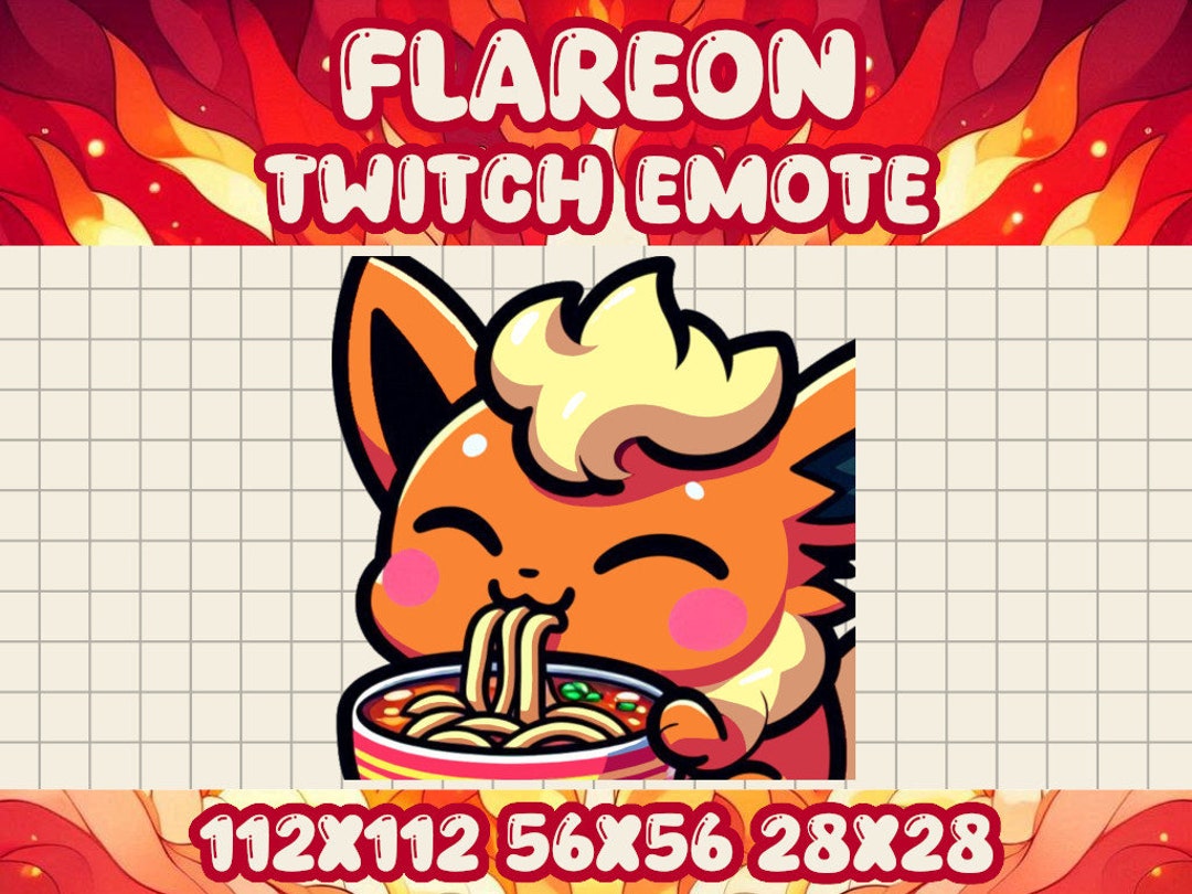 Flareon Ramen Noodles Emote Kawaii Pokémon Icon for Twitch and Discord ...