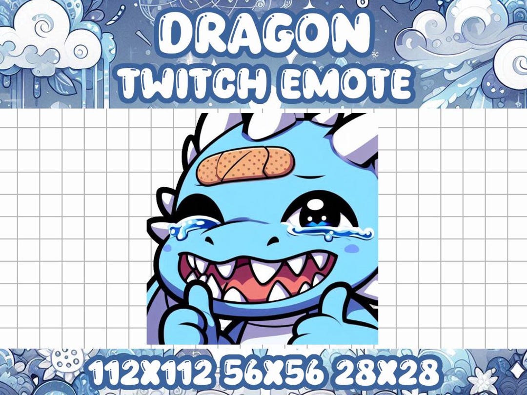Blue Dragon Pain Emote | Cute Kawaii Chibi "everything is Fine" Icon ...