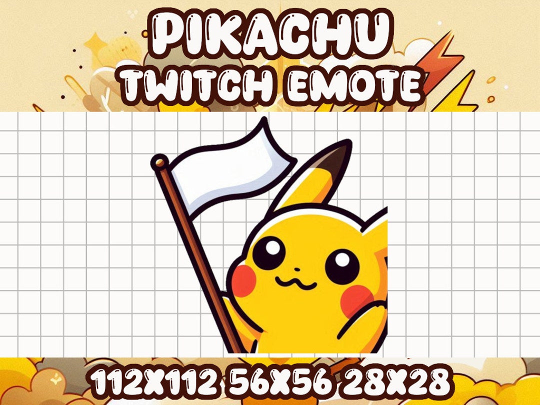 Pikachu White Flag Emote for Twitch and Discord Streaming - Etsy