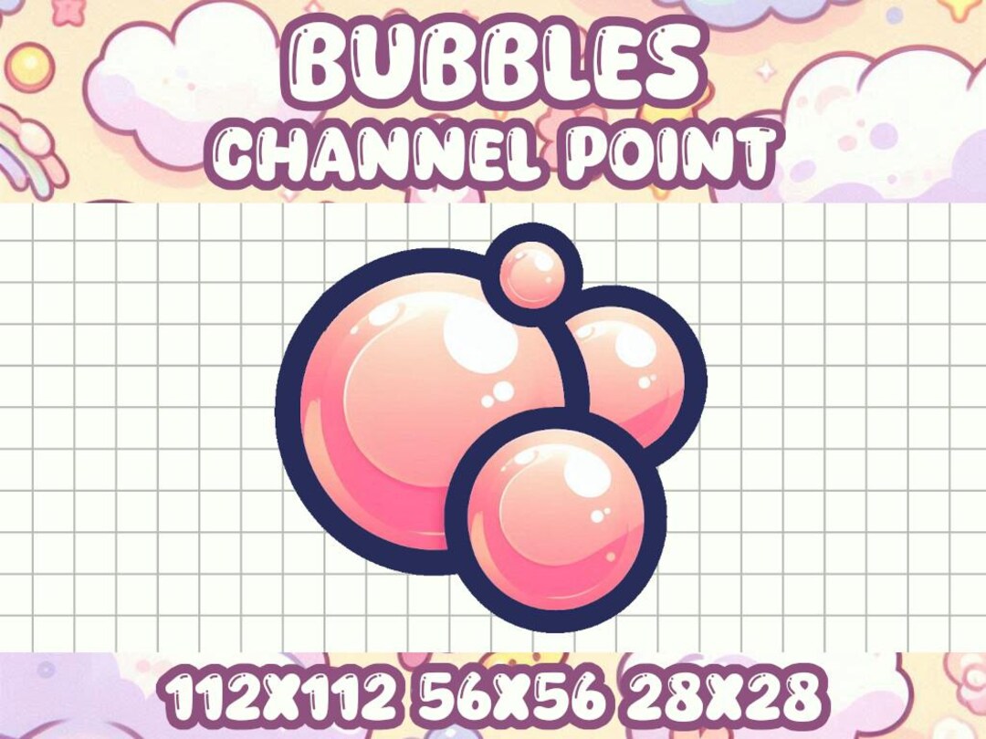 Pink Bubbles Channel Point Icon | Cute Twitch & Discord Gamer Badge - Etsy