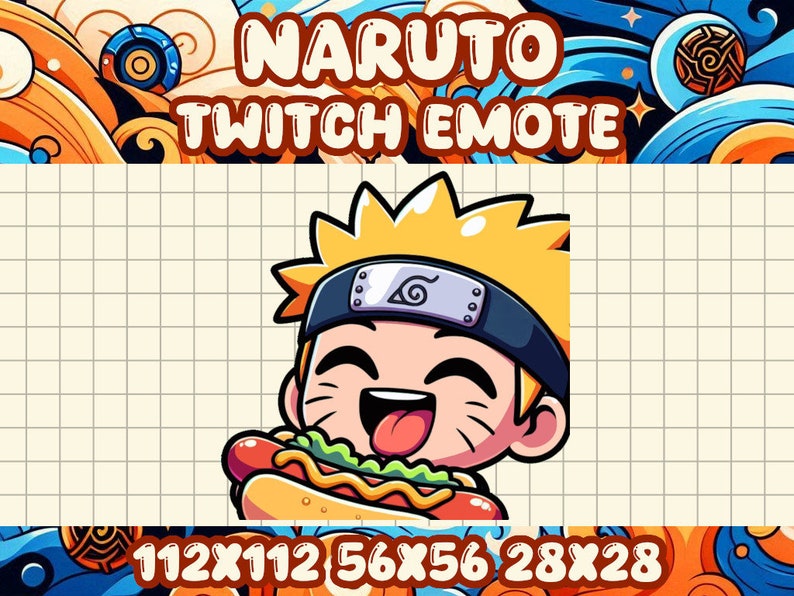 Naruto Hot Dog Emote Anime Twitch & Discord Icons Cute Chibi Ninja ...