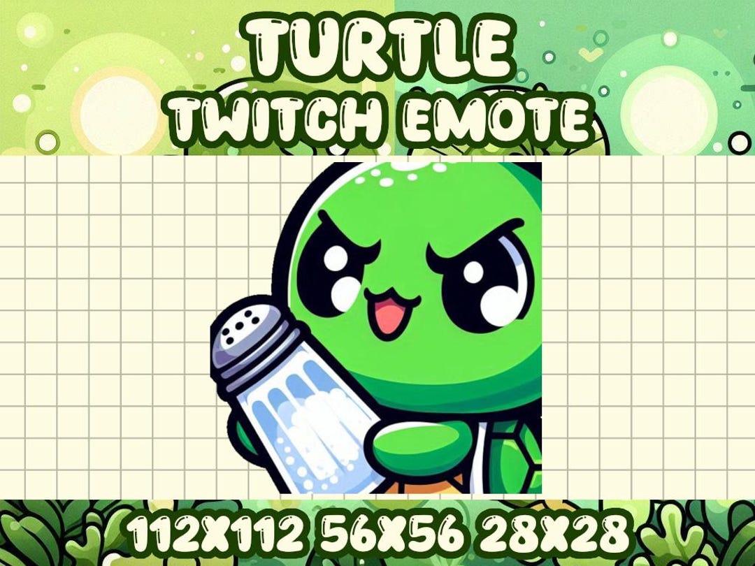 Green Turtle Salty Emote for Twitch and Discord - Kawaii Gaming Icon ...
