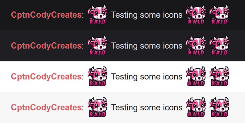 Pink Cow Raid Emote Cute Kawaii Animal Twitch & Discord Icon Adorable ...