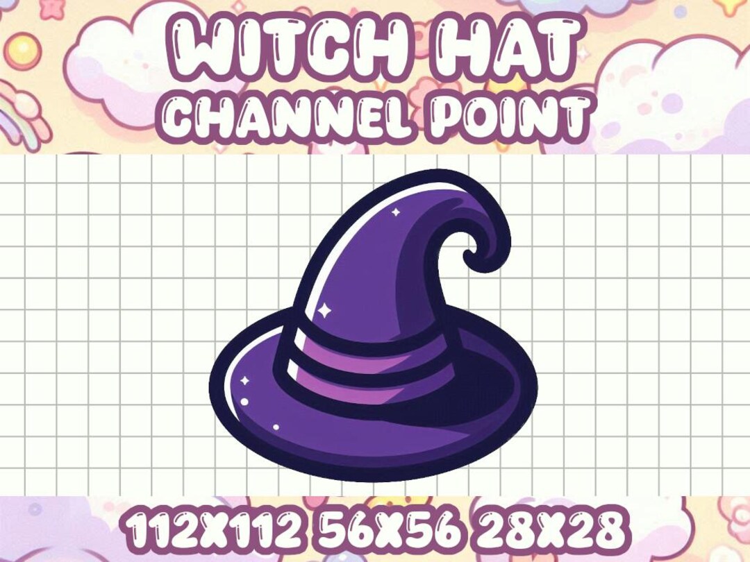 Witch Hat Channel Point Icon | Kawaii Magical Badge for Twitch and ...
