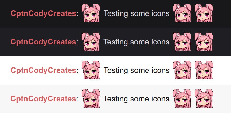 Pink Bunny Girl SUS Emote Cute Twitch & Discord Icons Kawaii Chibi ...
