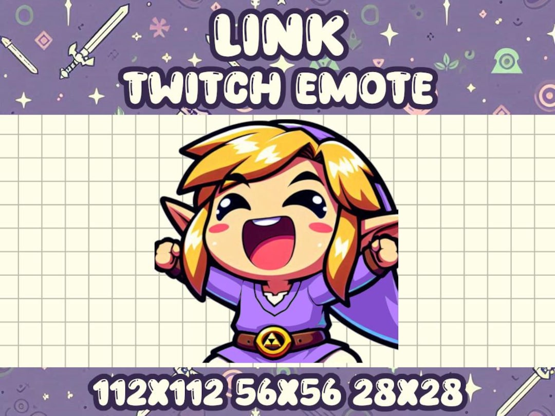 Purple Link Celebrate Emote: Zelda Twitch & Discord Icon (digital ...