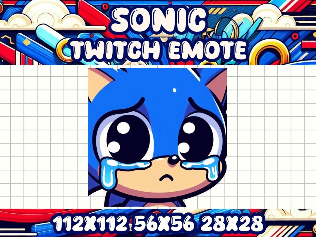 Sonic Sad Emote | Cute Kawaii Crying Icon for Twitch and Discord - Etsy