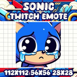 Sonic Sad Emote | Cute Kawaii Crying Icon for Twitch and Discord - Etsy ...