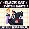 Black Cat Yell Emote | Kawaii Chibi Icon for Twitch and Discord ...