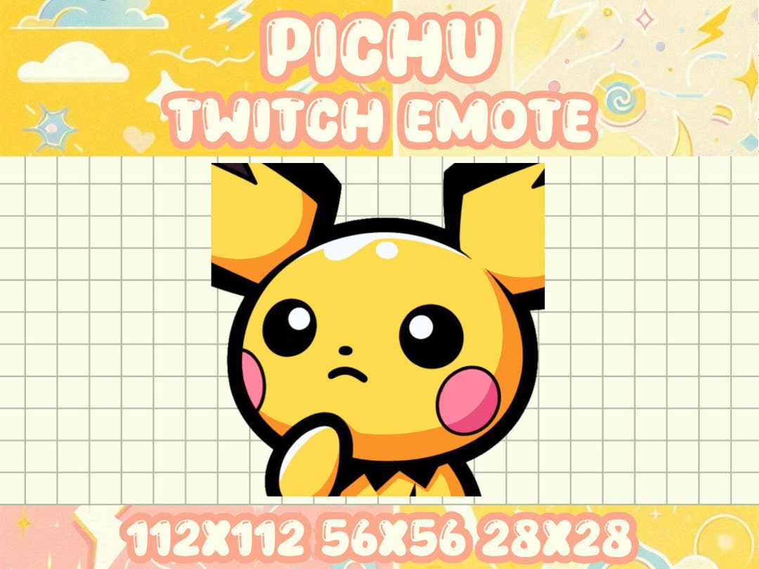 Pichu Thinking Emote Cute Kawaii Pokémon Icon Adorable Gamer Emotes ...