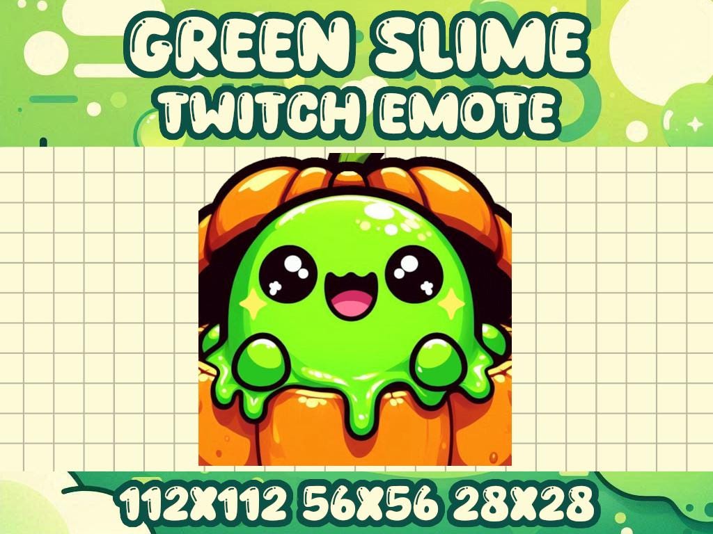 Green Slime Blob Pumpkin Emote for Twitch & Discord | Halloween Fall ...