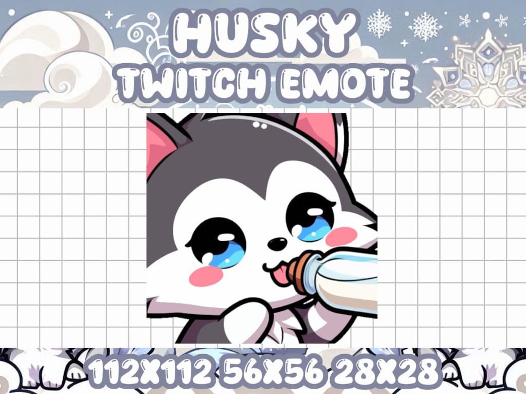 Husky Milk Emote for Twitch and Discord - Chibi Animal Icon | Dog Sip ...