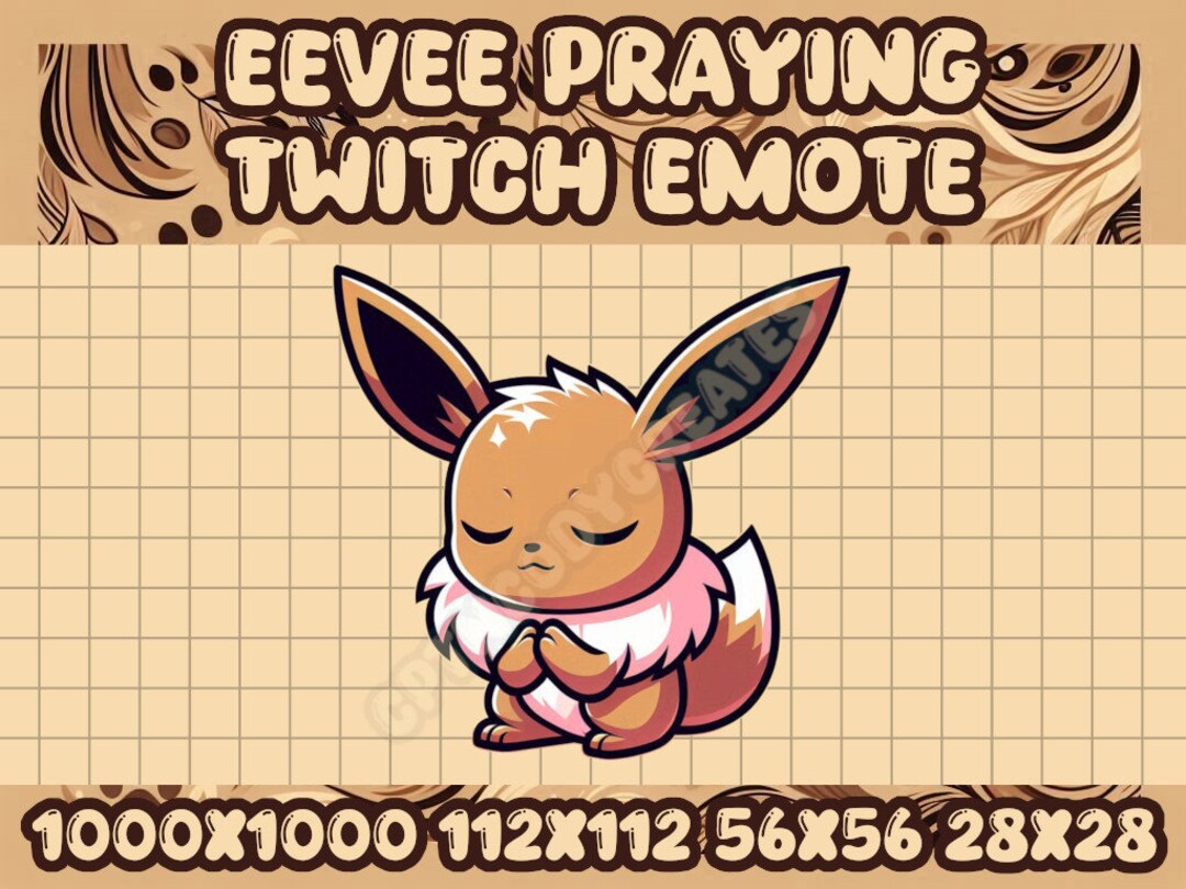 Eevee Praying Emote Pokémon Twitch & Discord Icons Unique Gamer Emotes ...