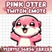 Pink Otter Hug Emote Cute Kawaii Twitch & Discord Icons Adorable Animal ...