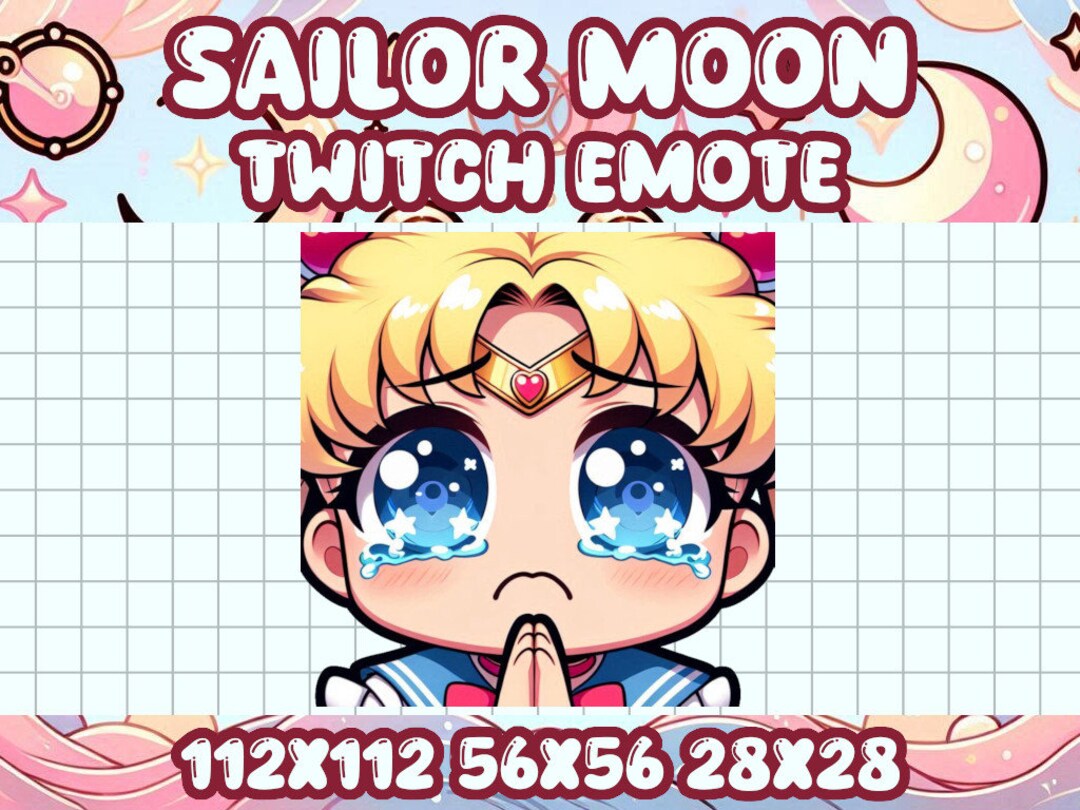 Sailor Moon Pleading Emote Cute Kawaii Anime Icon Digital Chibi Gamer ...