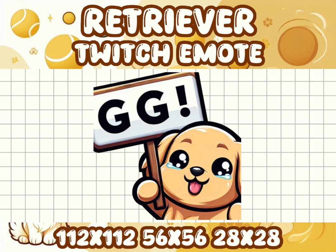 Golden Retriever GG Emote | Cute Kawaii Chibi Icon | Adorable Gamer ...