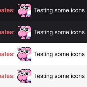 Pink Yoshi Thinking Emote Super Mario Twitch Discord Icon Kawaii Chibi ...