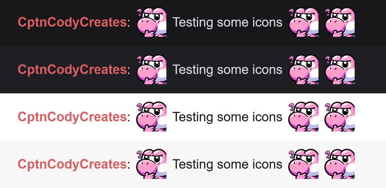 Pink Yoshi Thinking Emote Super Mario Twitch Discord Icon Kawaii Chibi ...