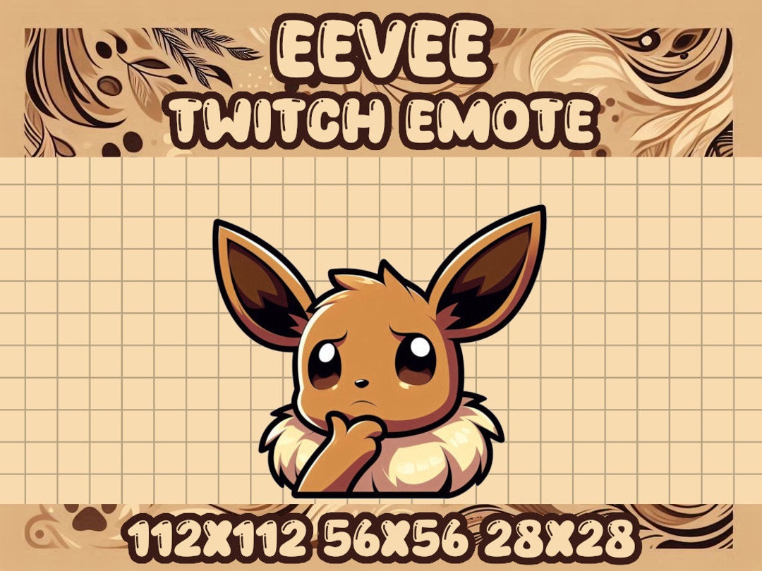 Eevee Thinking Emote for Twitch Discord: Kawaii Gamer Icons - Etsy