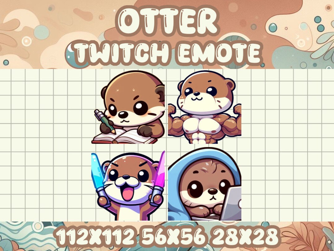 4-pack Emote Bundle: Otter Notes, Muscle, Light Sticks, Cozy Laptop ...