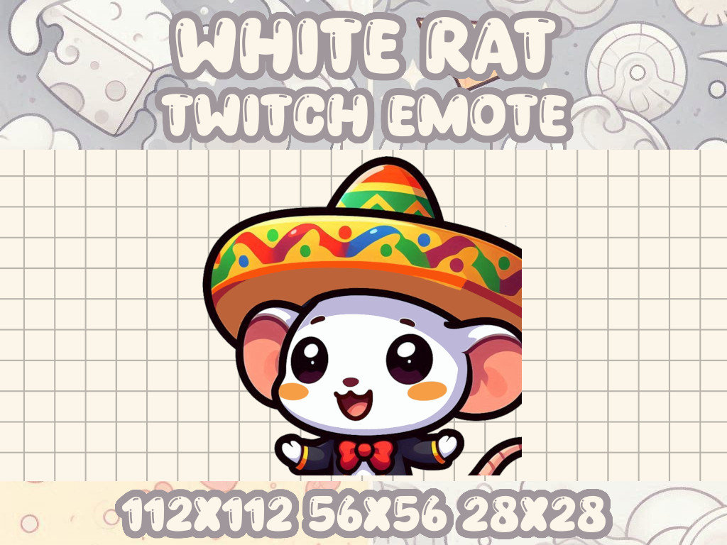 White Rat Mariachi Emote for Twitch & Discord Mexican Party - Etsy