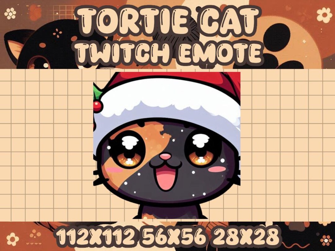 Tortoiseshell Cat Santa Hat Emote for Discord Twitch Christmas - Etsy