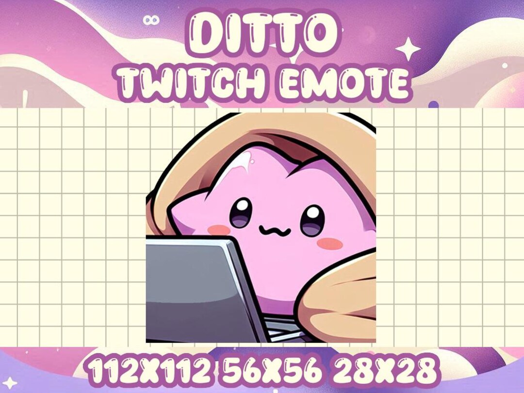Ditto Cozy Laptop Emote | Kawaii Pokémon Icon for Twitch and Discord - Etsy