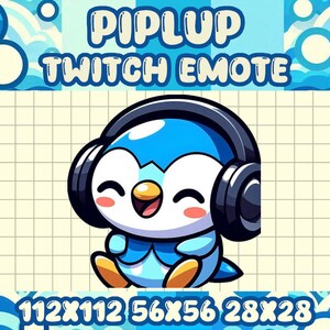 4-pack Emote Bundle: Kawaii Piplup Gamer Emote Set for Twitch and ...