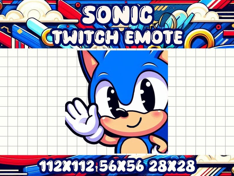 Sonic Wave Emote | Cute Kawaii Greeting Icon for Twitch and Discord - Etsy