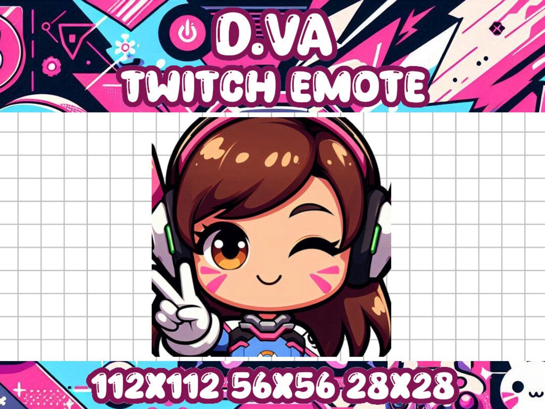 D.va Peace Sign Emote Cute Kawaii Overwatch Icon Adorable Gamer Emotes ...