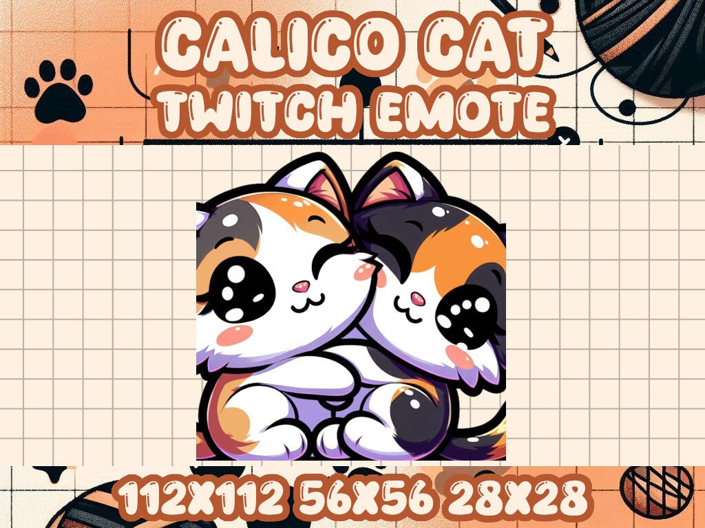 Calico Cat Cuddle Emote for Twitch and Discord - Etsy