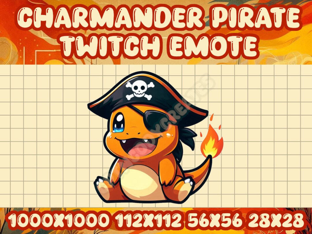 Charmander Pirate Emote Pokémon Twitch & Discord Icons Fun Gamer Emotes ...