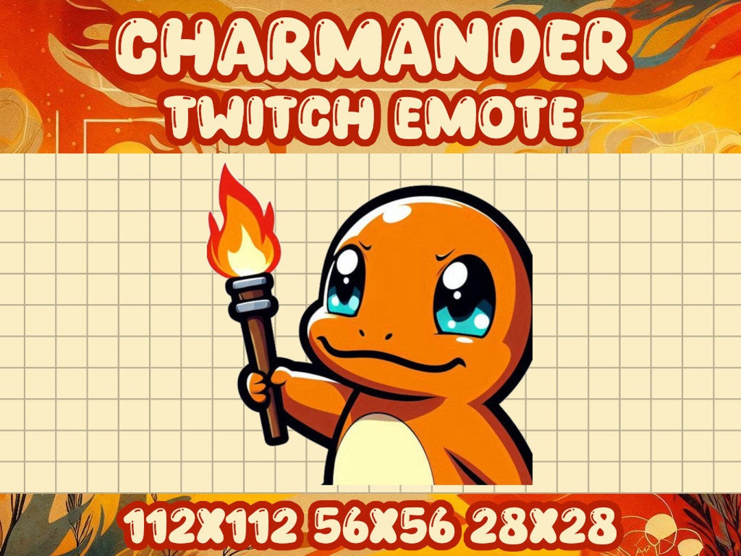 Charmander Riot Emote Pokémon Twitch & Discord Icons Kawaii Chibi Gamer ...