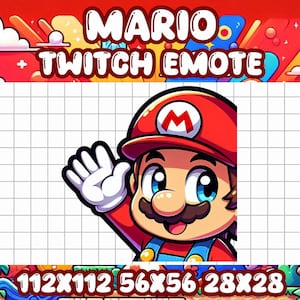 Mario Wave Emote Cute Kawaii Super Mario Bros Icon Adorable Gamer ...