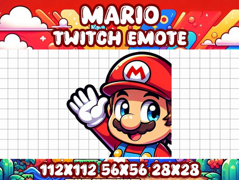 Mario Wave Emote for Twitch and Discord Greetings - Etsy