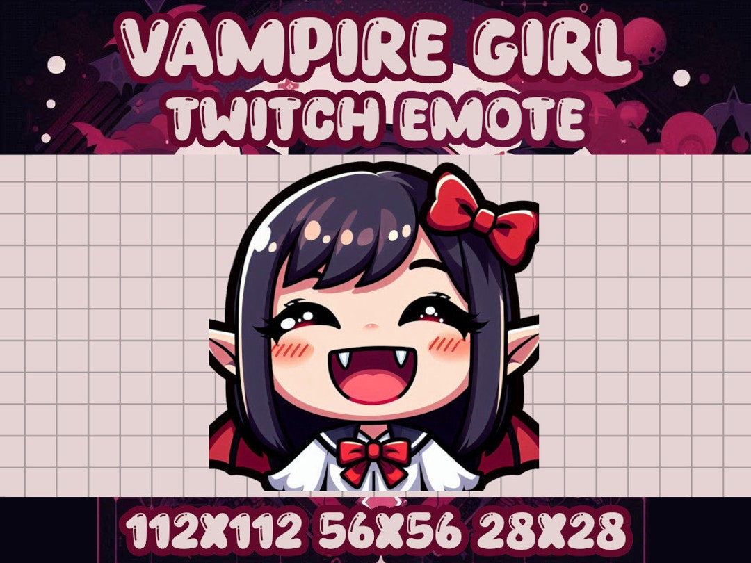 Vampire Girl Happy Emote for Twitch and Discord Livestreams - Etsy