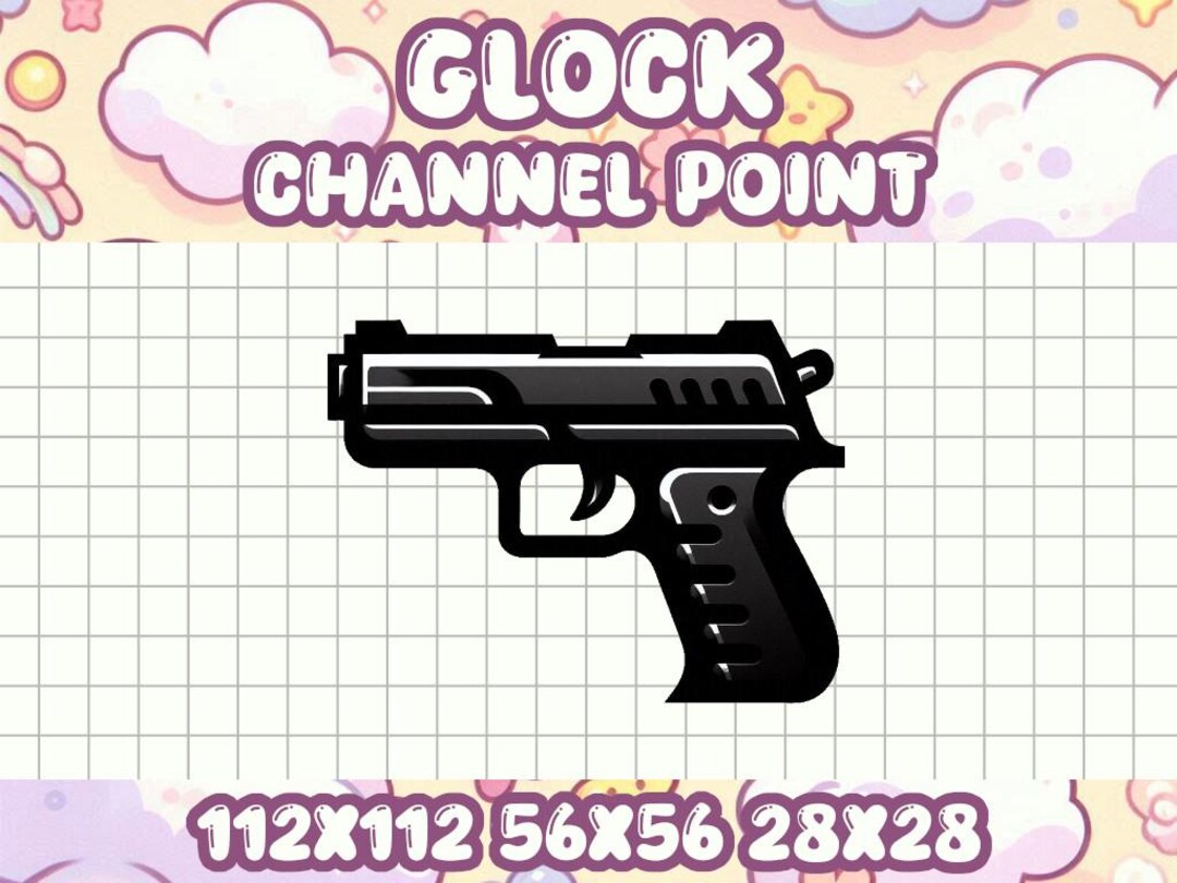 Glock Channel Point Icon | Sleek Black Design for Twitch Custom Rewards ...