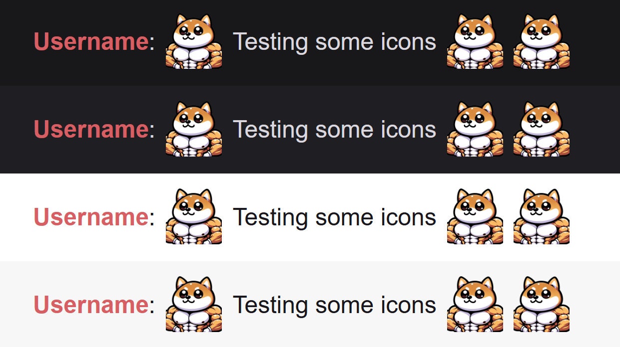 Shiba Inu Muscle Emote Cute Kawaii Gamer Icon Twitch Discord Emote Doge ...