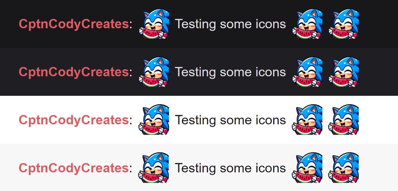 Sonic the Hedgehog Watermelon Emote Cute Twitch Discord Icons Kawaii ...