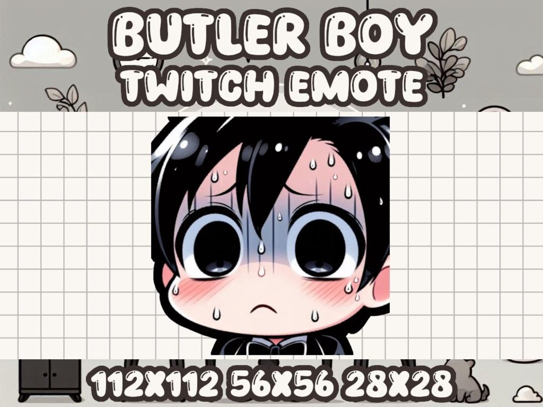 Butler Boy Anxious Emote for Gamers With Cute Kawaii Icons - Etsy