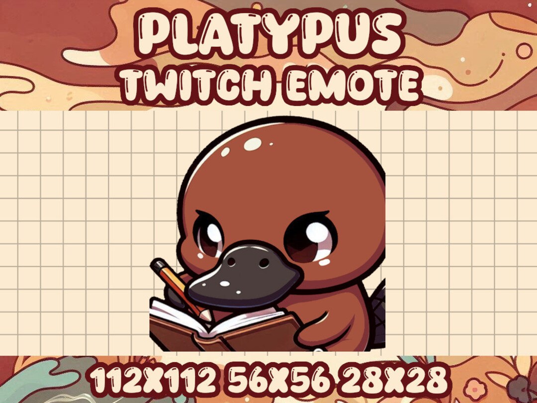 Brown Platypus Notes Emote Cute Kawaii Icons Adorable Gamer Emotes for ...