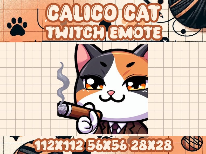 Calico Cat Smoke Emote for Twitch and Discord - Etsy Australia