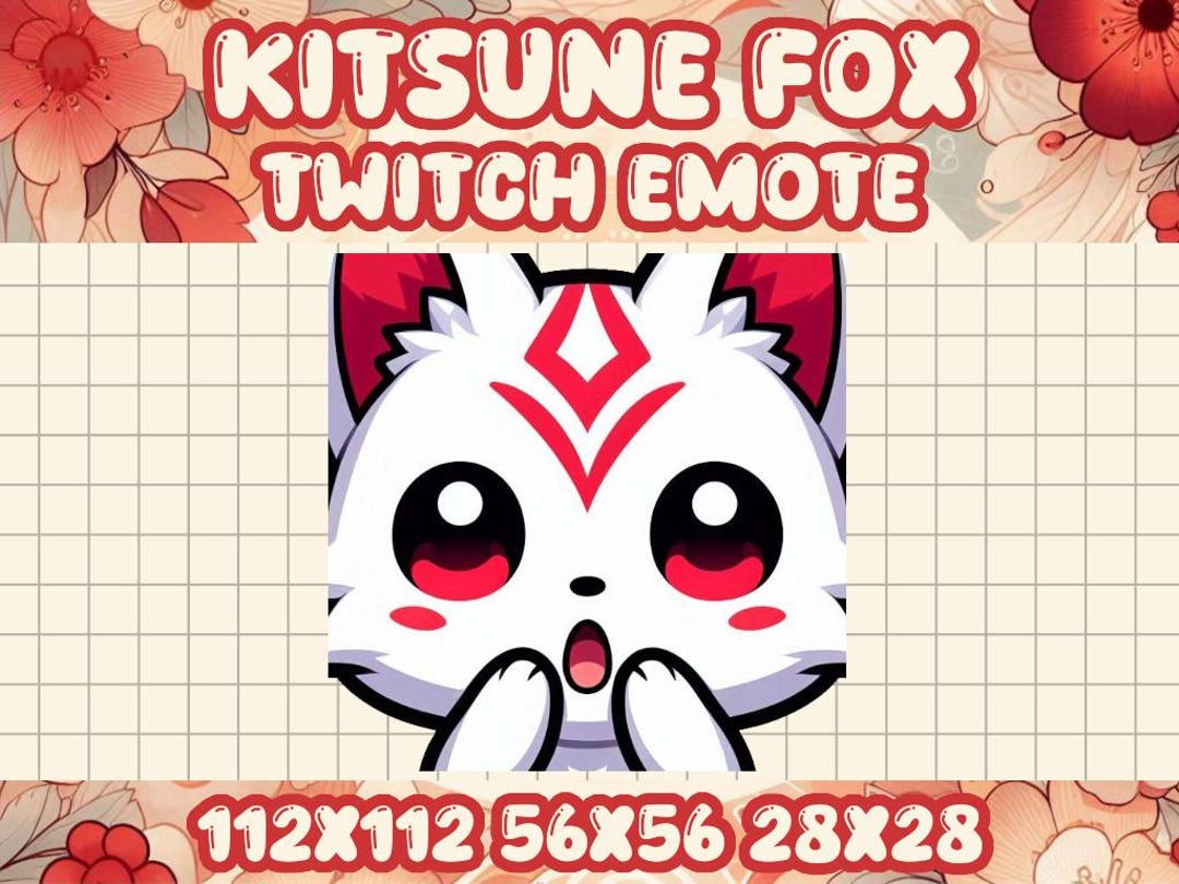 Kitsune Fox Gasp Emote Cute Kawaii Chibi Icon for Twitch and Discord - Etsy