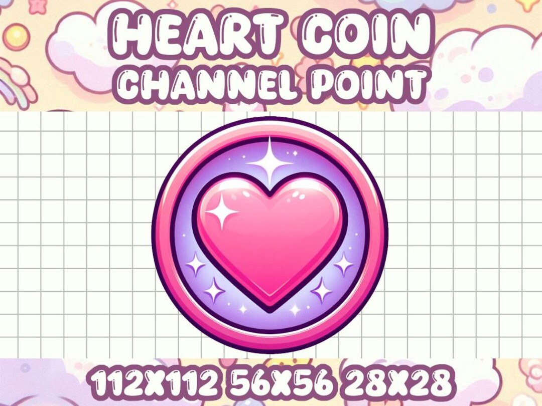 Heart Coin Channel Point Icon for Twitch Streamers - Etsy