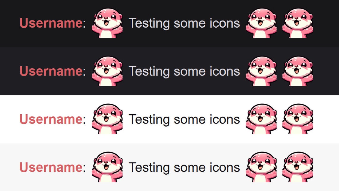 Pink Otter Hug Emote Cute Kawaii Twitch & Discord Icons Adorable Animal ...