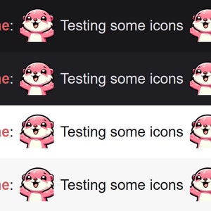 Pink Otter Hug Emote Cute Kawaii Twitch & Discord Icons Adorable Animal ...