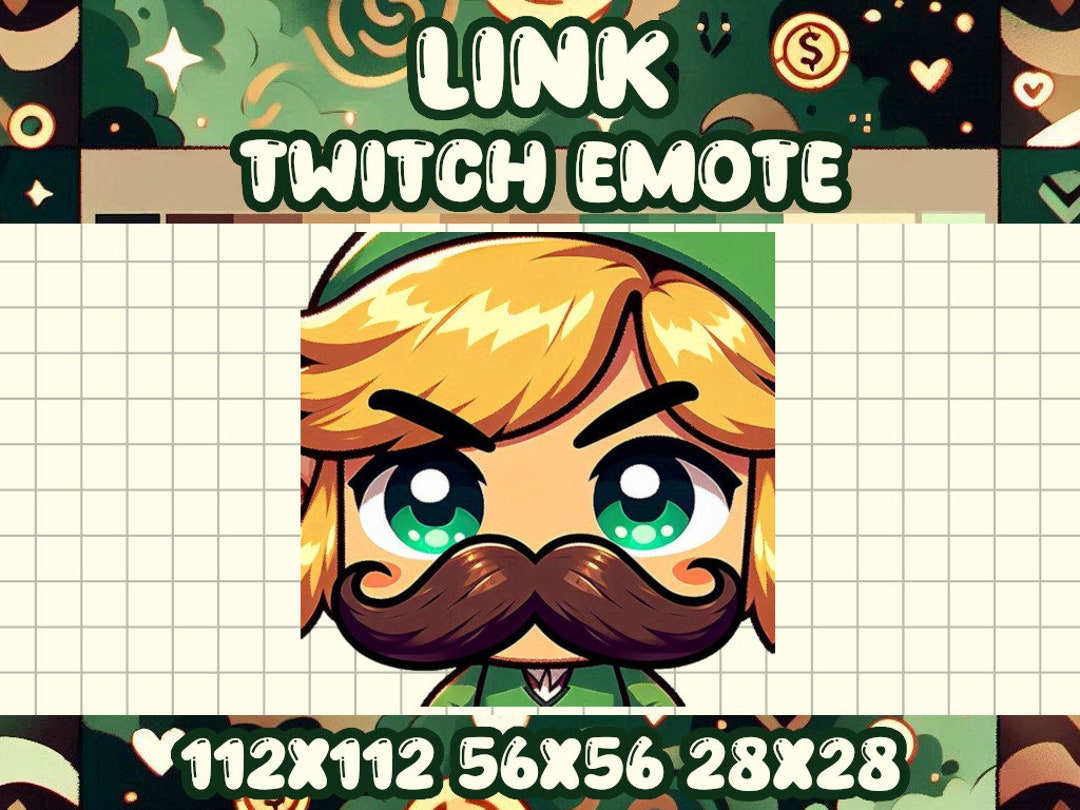 Link Fake Mustache Emote for Twitch and Discord - Etsy