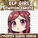 Elf Girl Confused Emote | Cute Kawaii Fantasy Chibi Icon for Twitch and ...