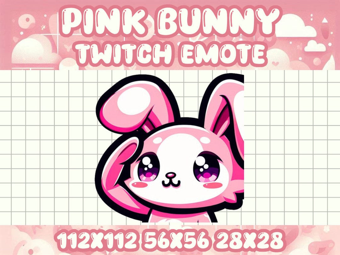 Pink Bunny Salute Emote for Twitch and Discord Kawaii Gamer Icon - Etsy