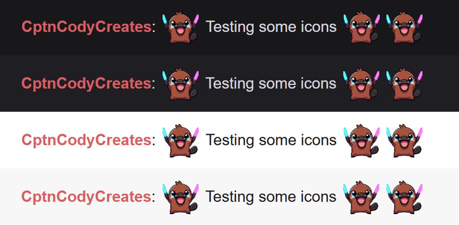 Brown Platypus Light Sticks Emote Cute Kawaii Icon Adorable Gamer ...